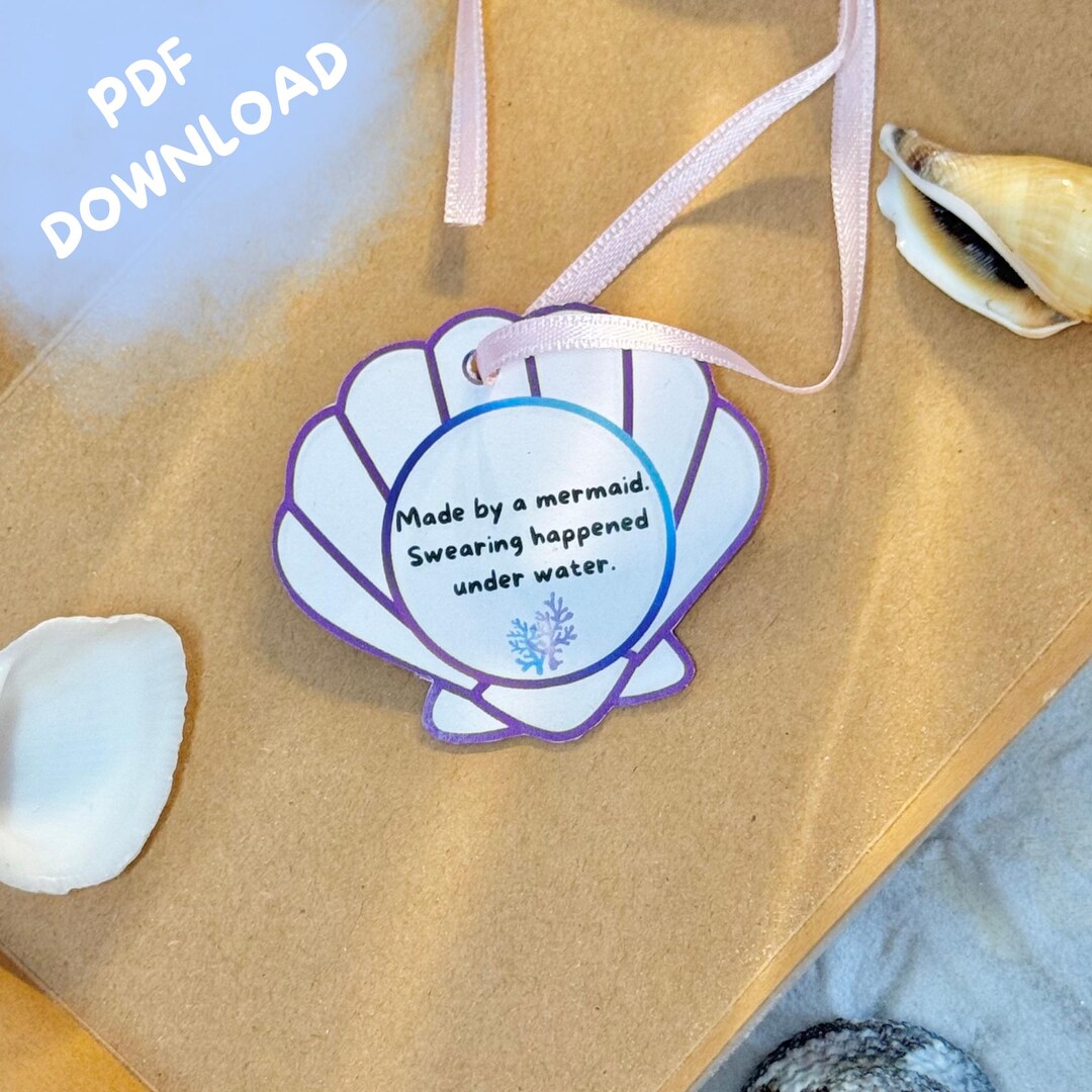 Printable Mermaid Gift Tags for Handmade Gifts Ocean Themed Funny Tags ...