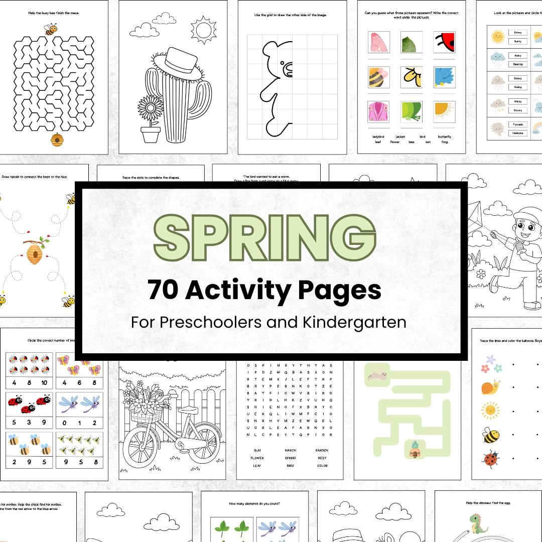 70 Spring Activity Pages, Spring Activity Kindergarten, Spring ...