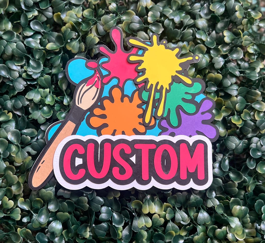 Paint Party Cake Topper - Customizable - Etsy