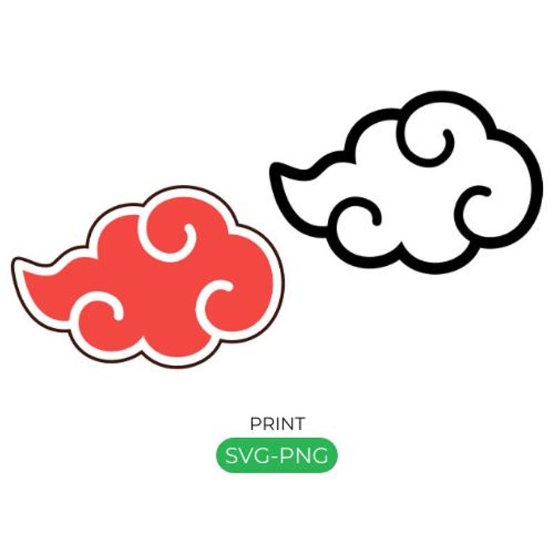 Akatsuki Cloud SVG: Anime Vector Cut File (digital Download) - Etsy