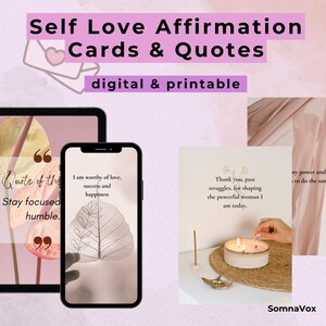Self Love Affirmation Cards: Printable Quotes for Confidence | Digital ...
