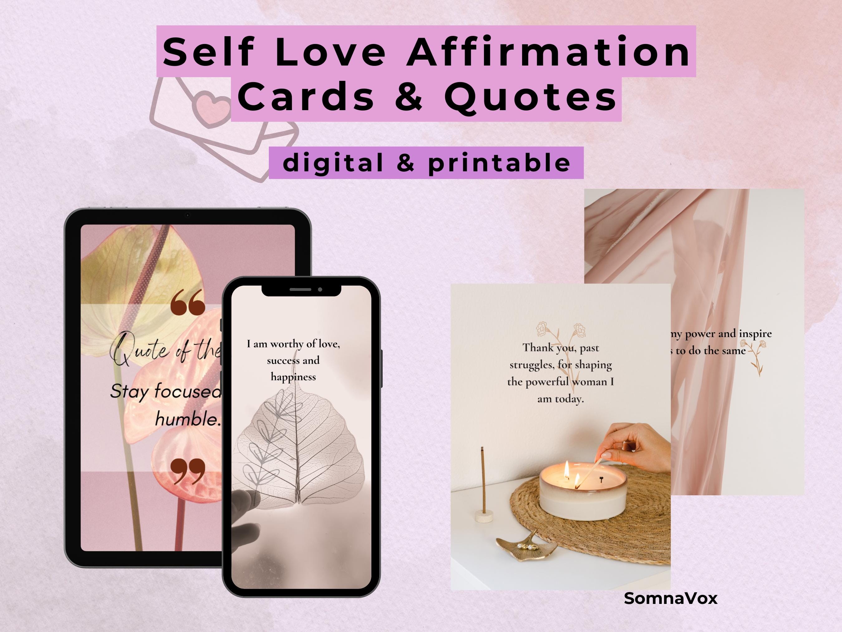 Self Love Affirmation Cards: Printable Quotes for Confidence | Digital ...
