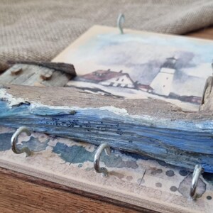 Seaside Wooden Key Holder. Nautical Key Rack With Driftwood and ...