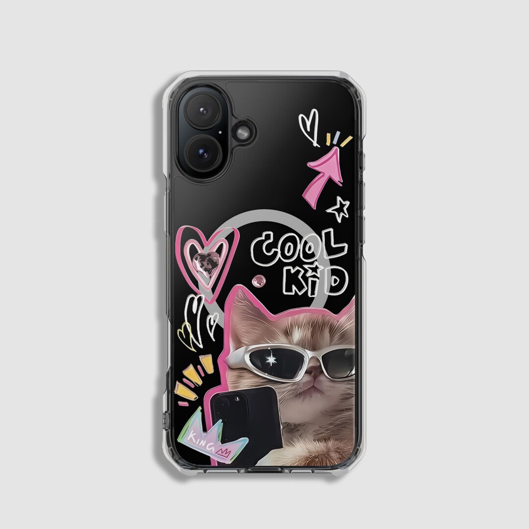 Meme Cat Magsafe Clear Phone Case: Ultra Protective Impact Cover for ...