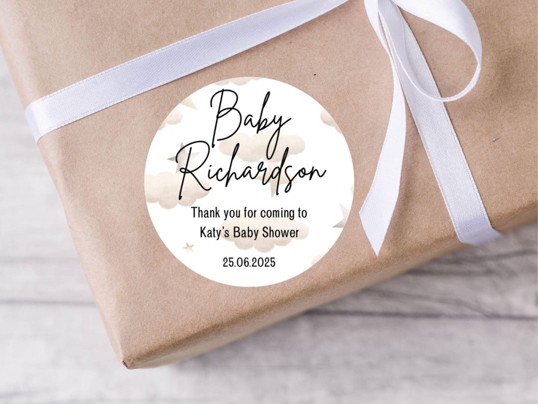 Thank You Baby Shower Stickers, Personalised Baby Shower Favour Labels ...
