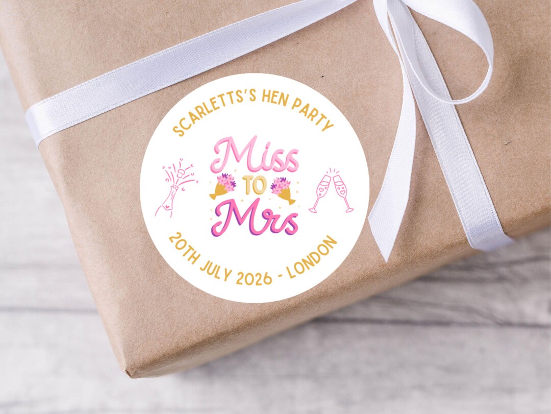 Personalised Hen Party Stickers: Bridal Shower Favor Labels Sweet Cone ...