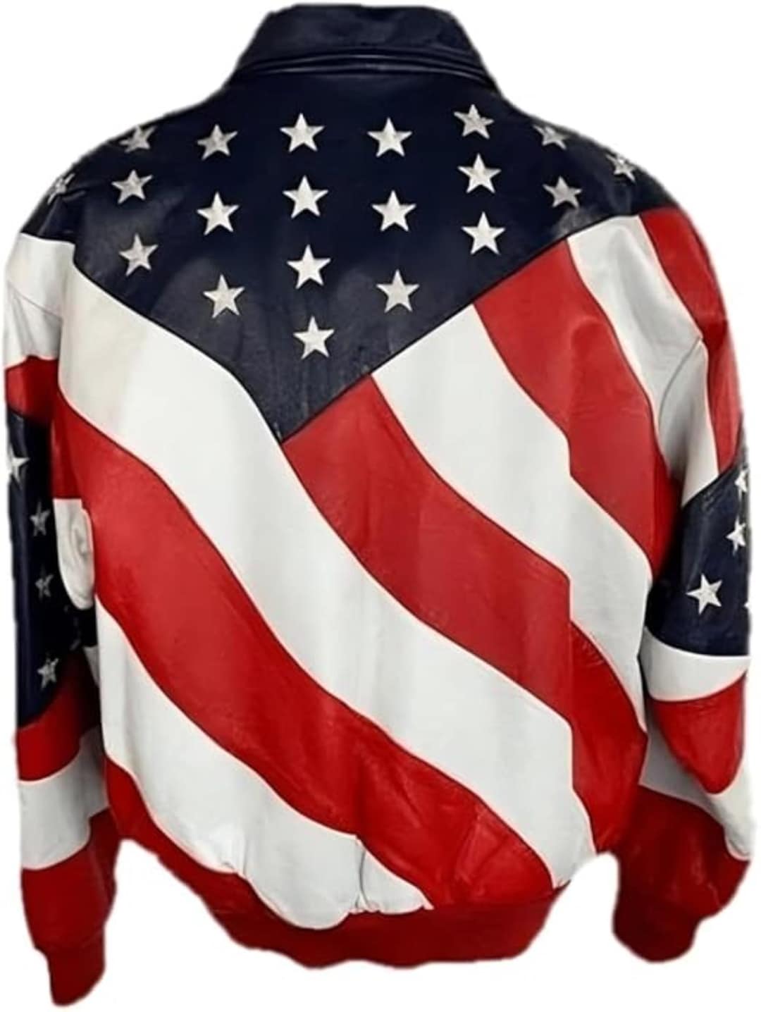 Vintage 90s USA Flag Leather Bomber Jacket: Michael Hoban Retro Style ...