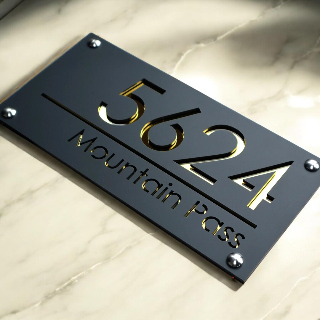 Custom 3D Levitating Acrylic House Number Plate for Outdoor Door Entry ...