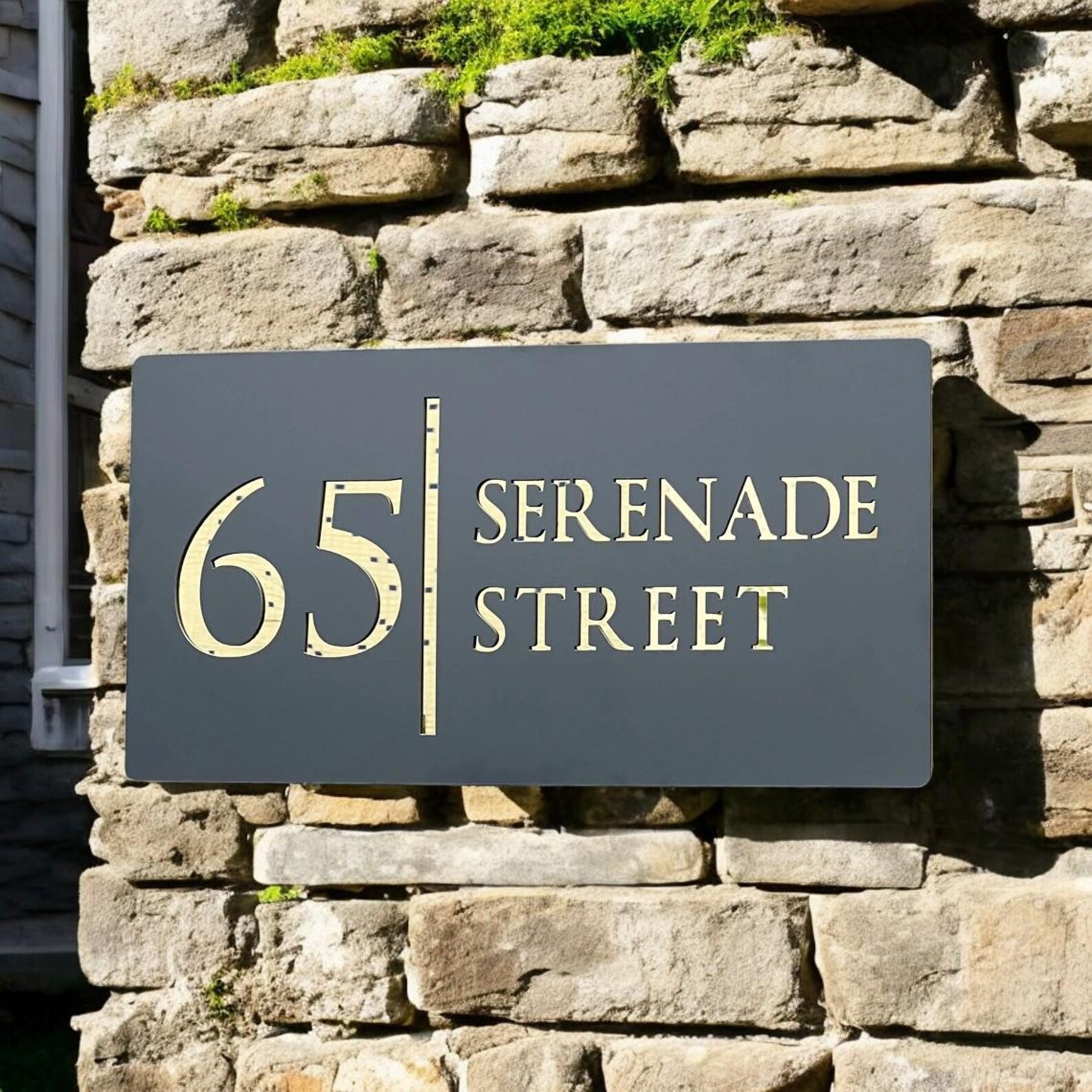 Custom Outdoor House Number Sign, Matte Acrylic Plaque With 3D Laser ...