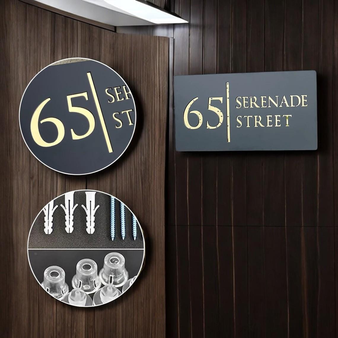 Custom Outdoor House Number Sign, Matte Acrylic Plaque With 3D Laser ...