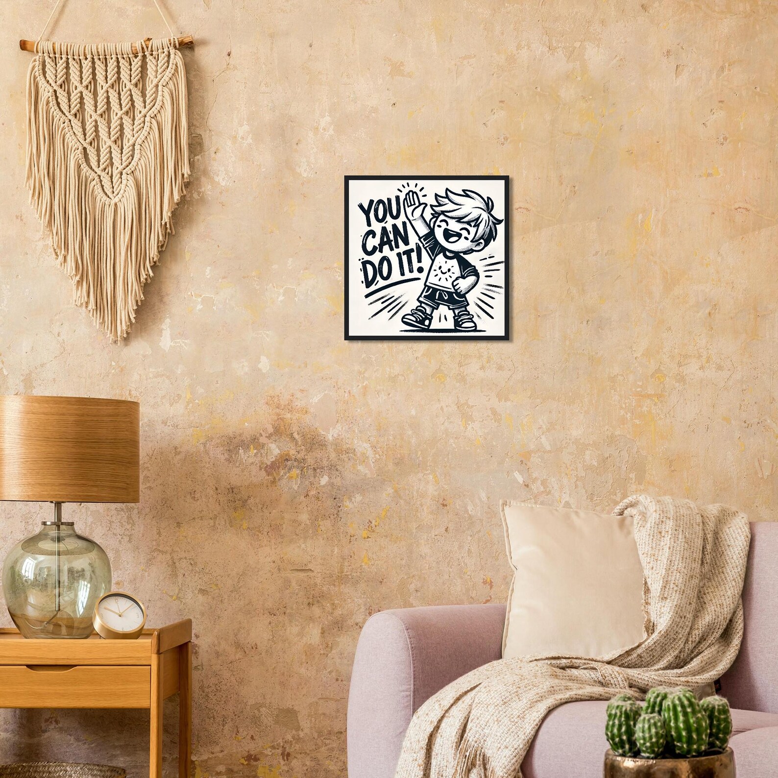 You Can Do It! – Motivational Cartoon Wall Art | Premium Matte Paper ...