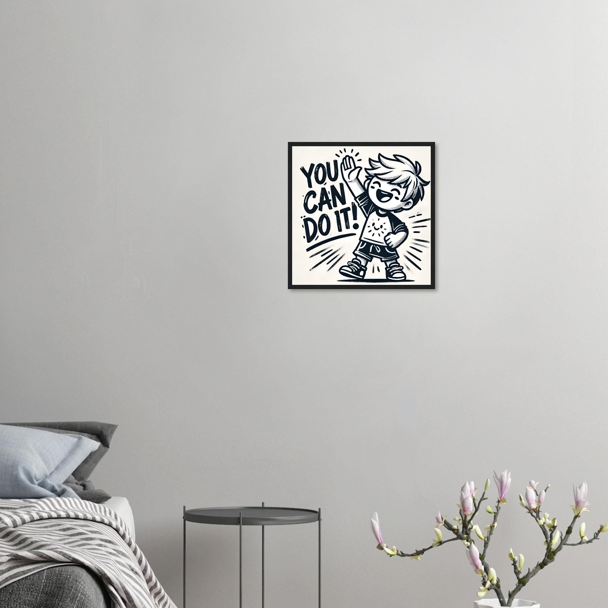 You Can Do It! – Motivational Cartoon Wall Art | Premium Matte Paper ...