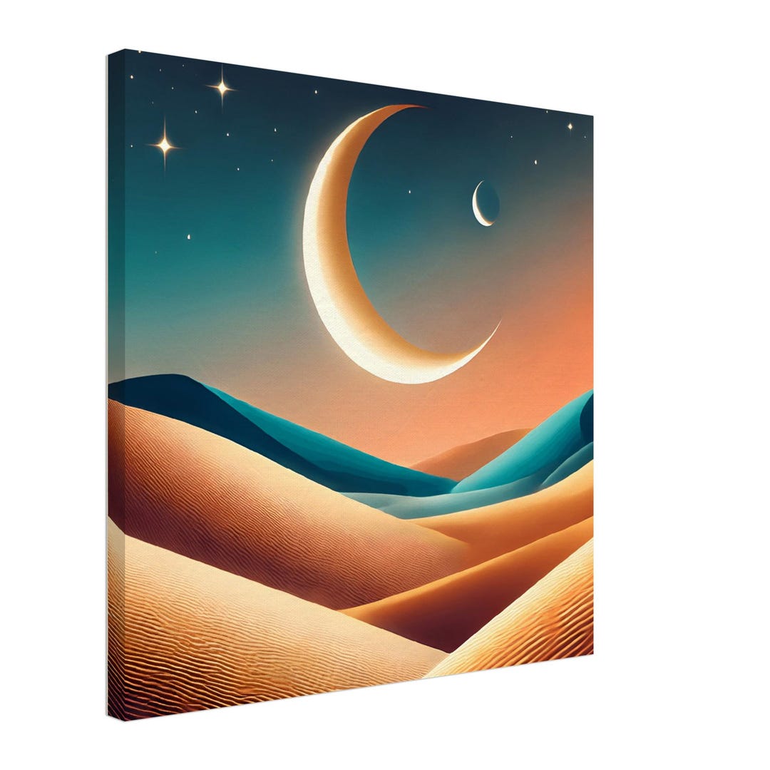 Surreal Desert Dreamscape Canvas – Ethereal Sand Dunes Wall Art (50x50 ...