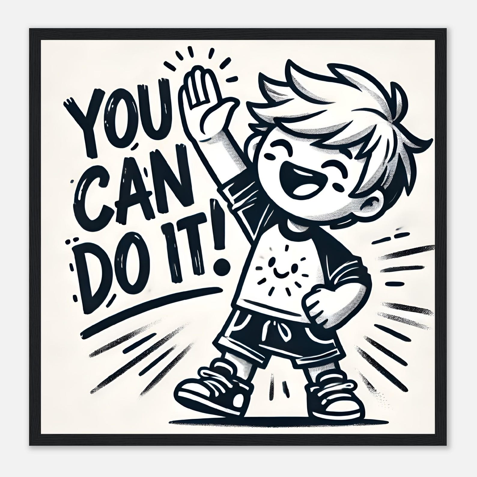 You Can Do It! – Motivational Cartoon Wall Art | Premium Matte Paper ...
