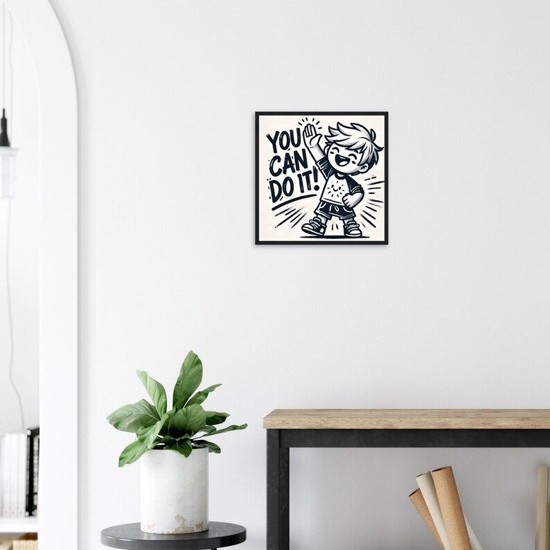 You Can Do It! – Motivational Cartoon Wall Art | Premium Matte Paper ...