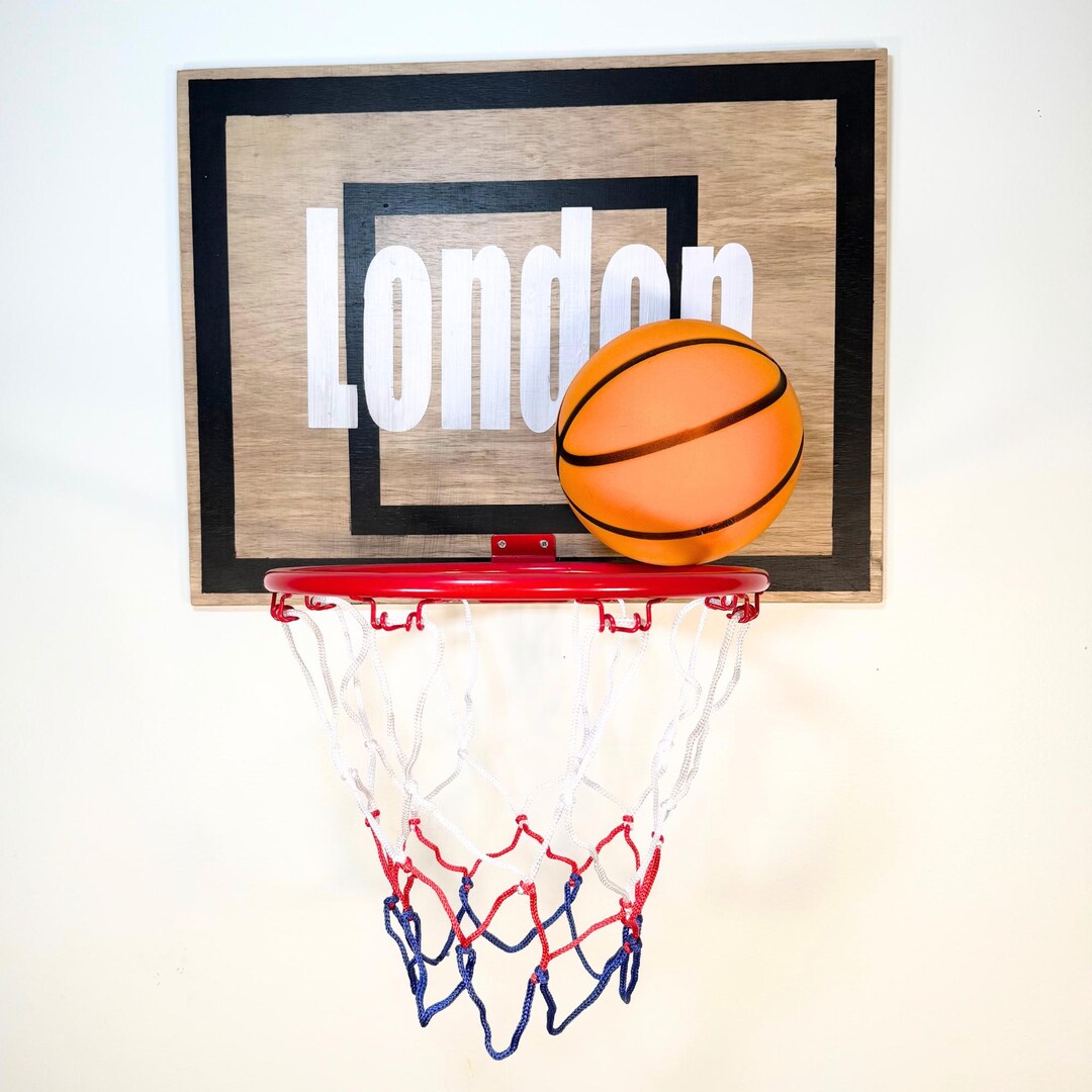 Personalized Wood Basketball Hoop With 12 Inch Rim Custom Gift for Boy ...
