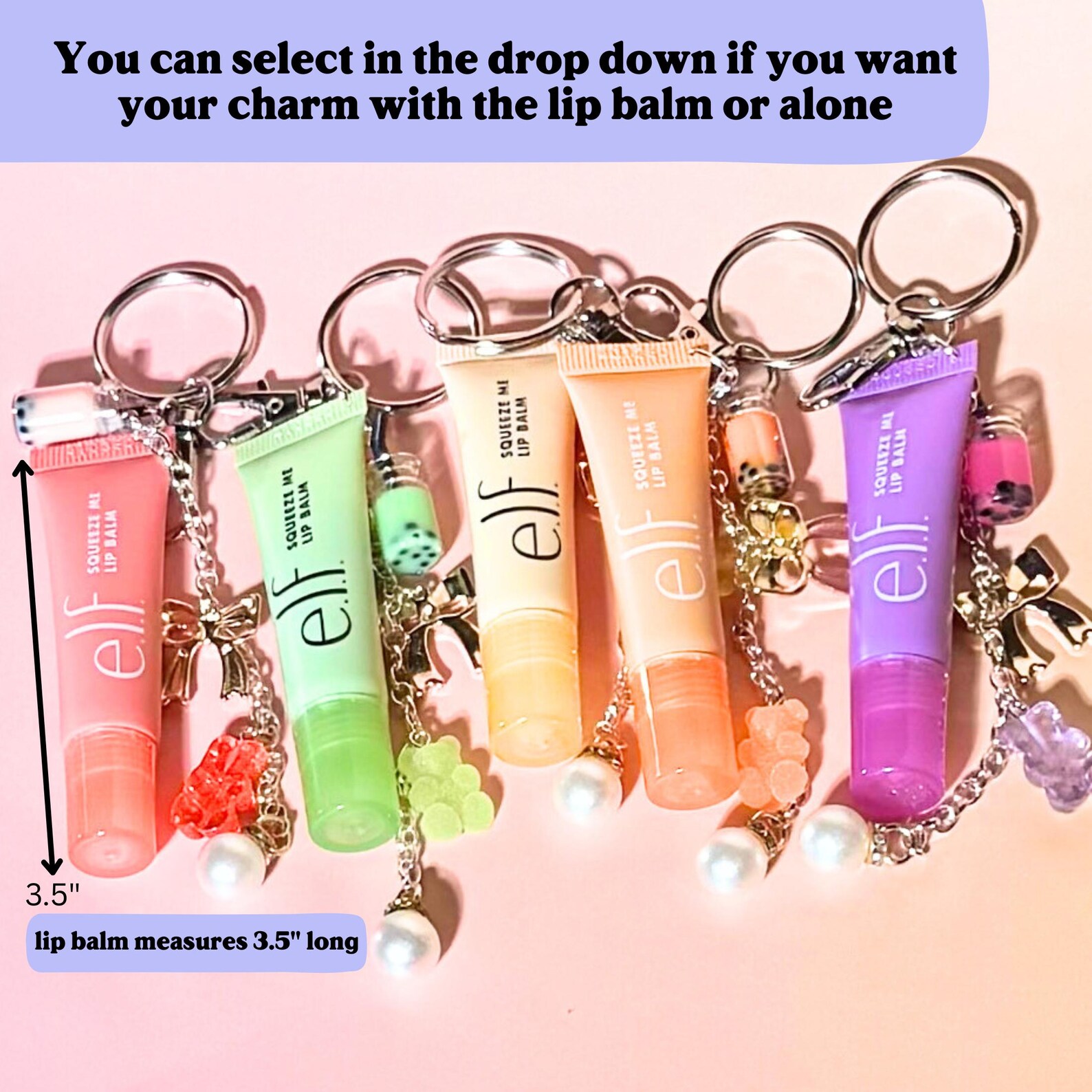 Key Chain Lip Balm Charm for Purse Backpack Charm for Teen Girl Party ...