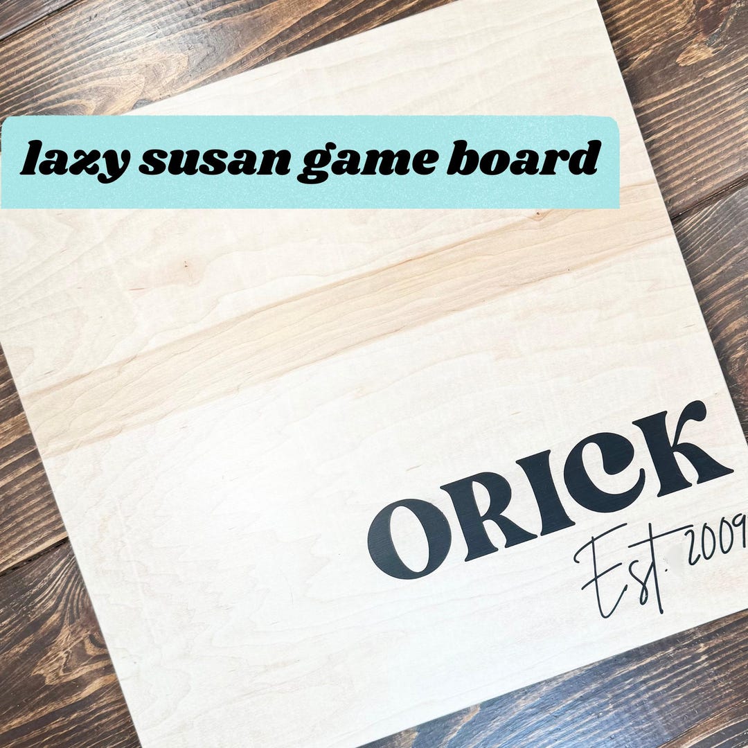 Custom Board Game Lazy Susan Personalized Wood Name Sign Gift for ...