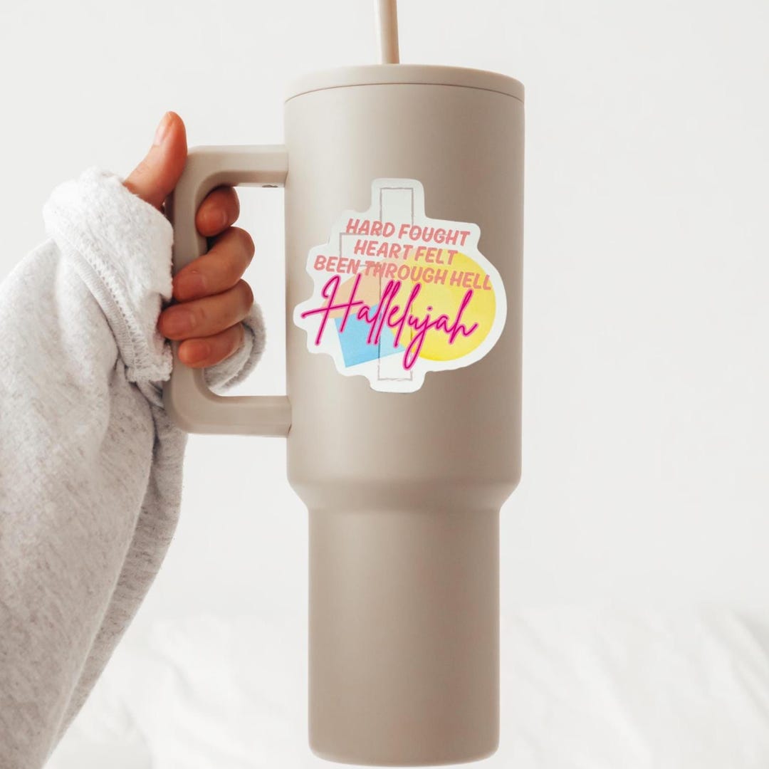 Hard Fought Hallelujah Sticker Gift for Teen Decal for Water Bottle ...