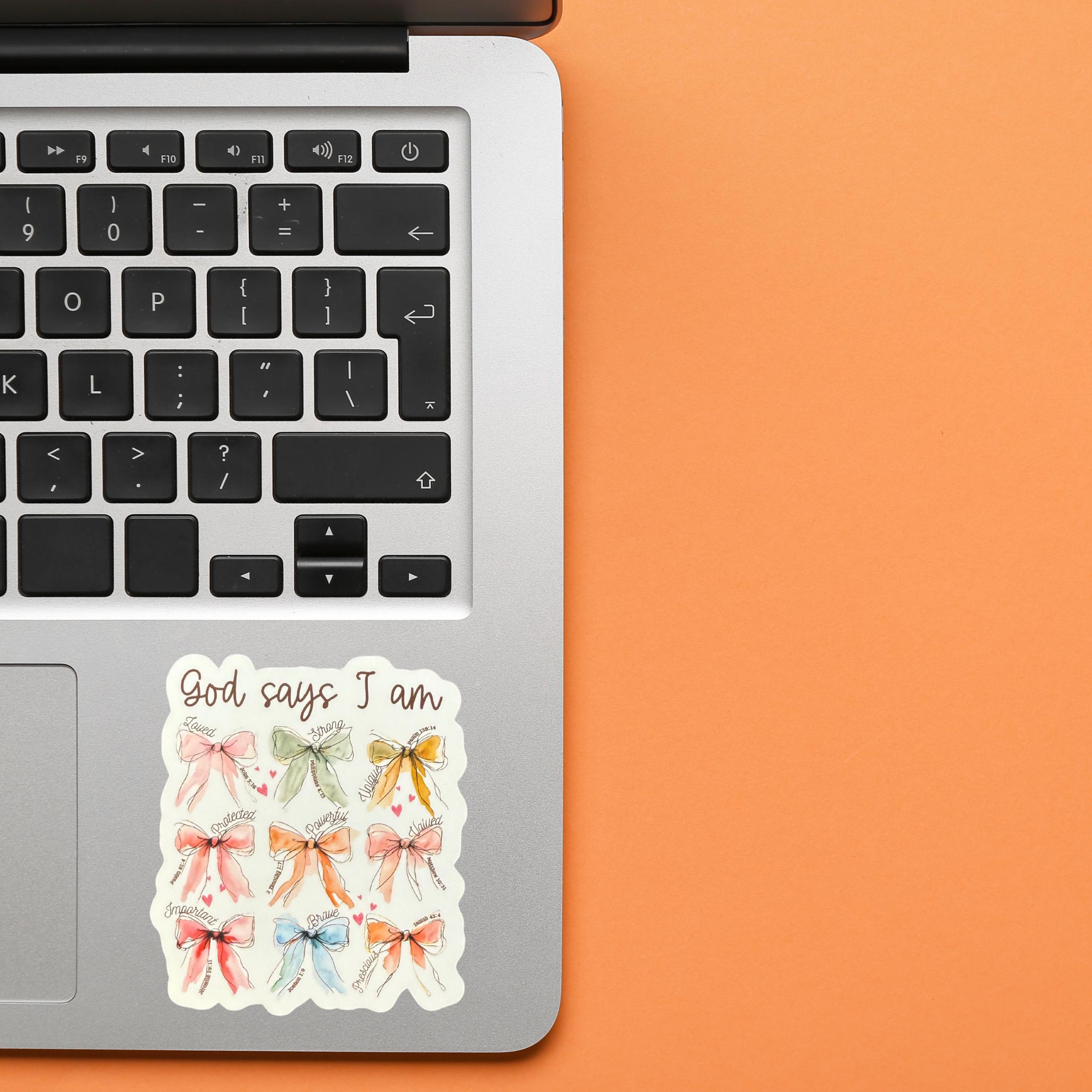 God Say I Am Coquette Bow Sticker With Bible Verse Affirmation Sticker ...