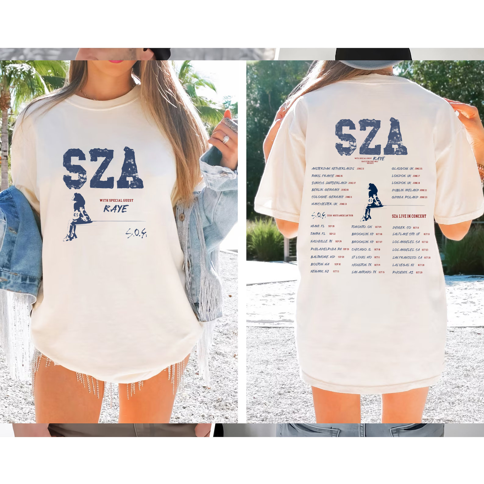 SZA SOS Tour T-shirt, SZA Tour Europe And Us Round 2 Sweatshirt sold by ...