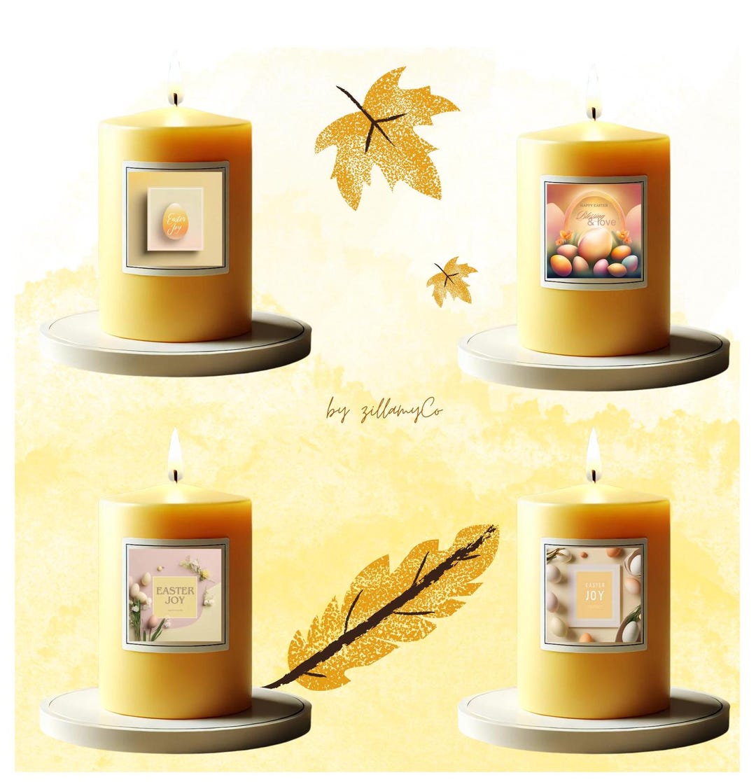 Easter Candle Label PNG | Printable Candle Sticker | Spring Digital ...