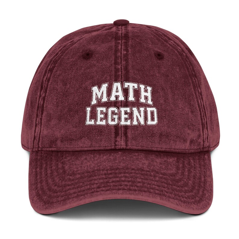 Embroidered Math Legend Dad Hat - College Font Cap, Teacher ...