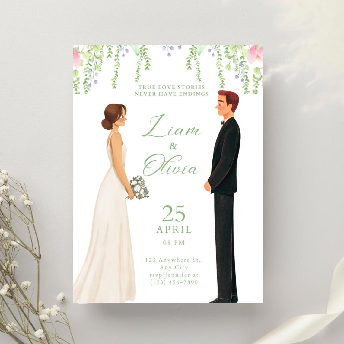 Personalized Luxury Wedding Card - Editable Invitation - Printable ...