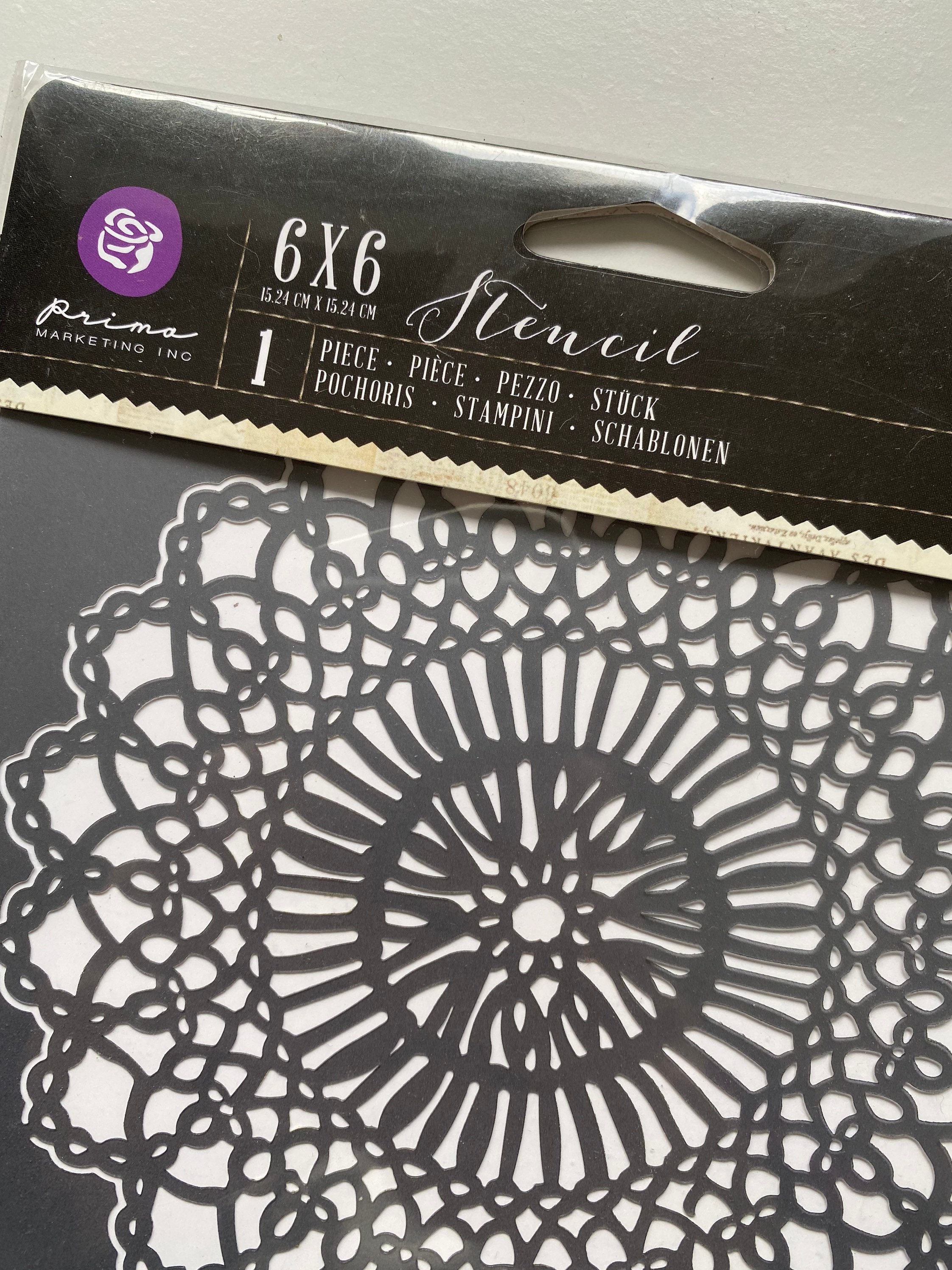 Prima stencils Mandela stencil doily mixed media art | Etsy