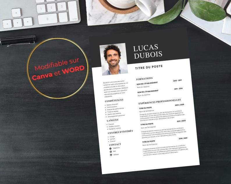 Professional CV Template Modern & Clean CV Template Editable Word and Canva Ideal for Job Search ...