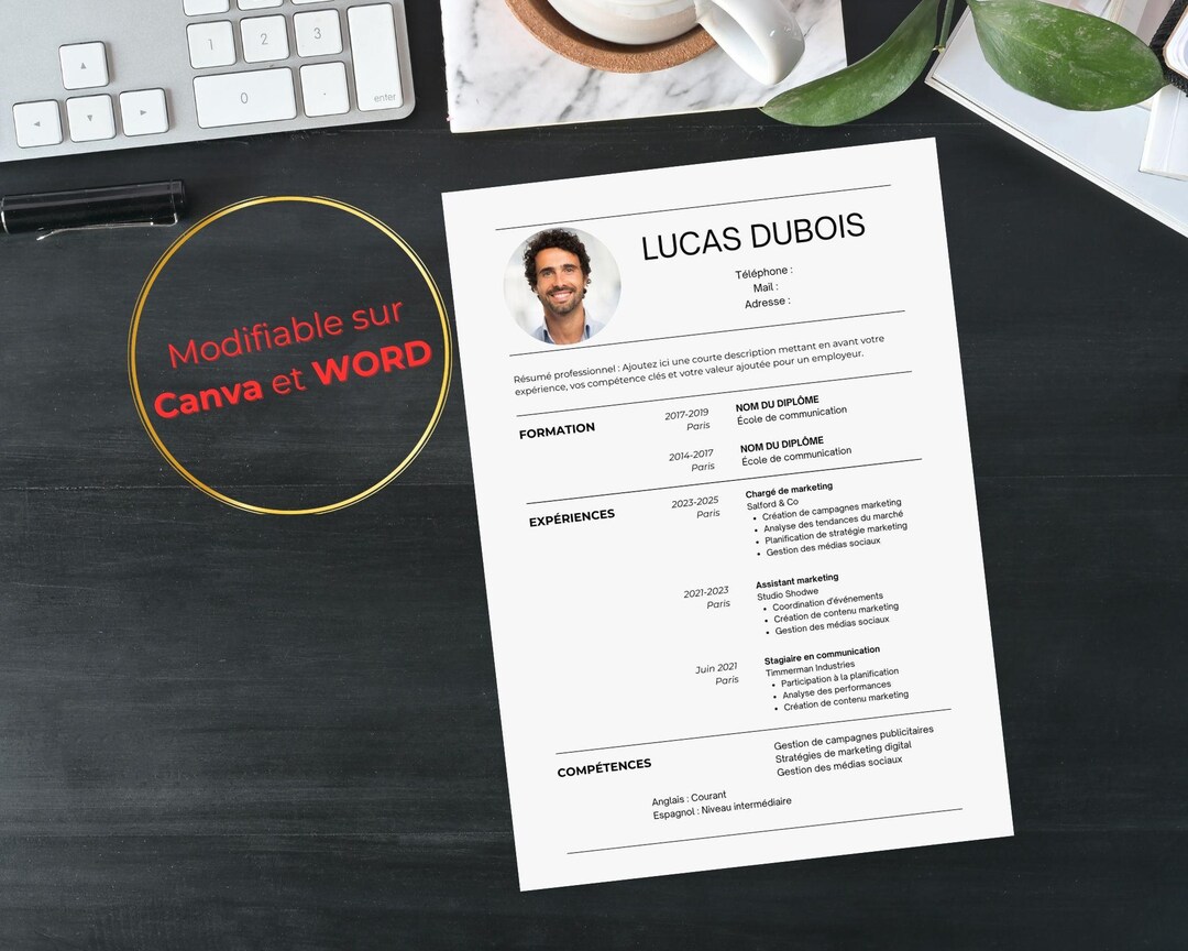 Professional CV Template Modern & Clean CV Template Editable Word and Canva Ideal for Job Search ...