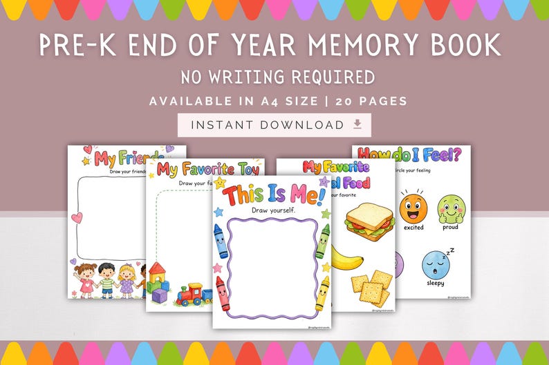 Pre-k End of Year Memory Book - Etsy UK