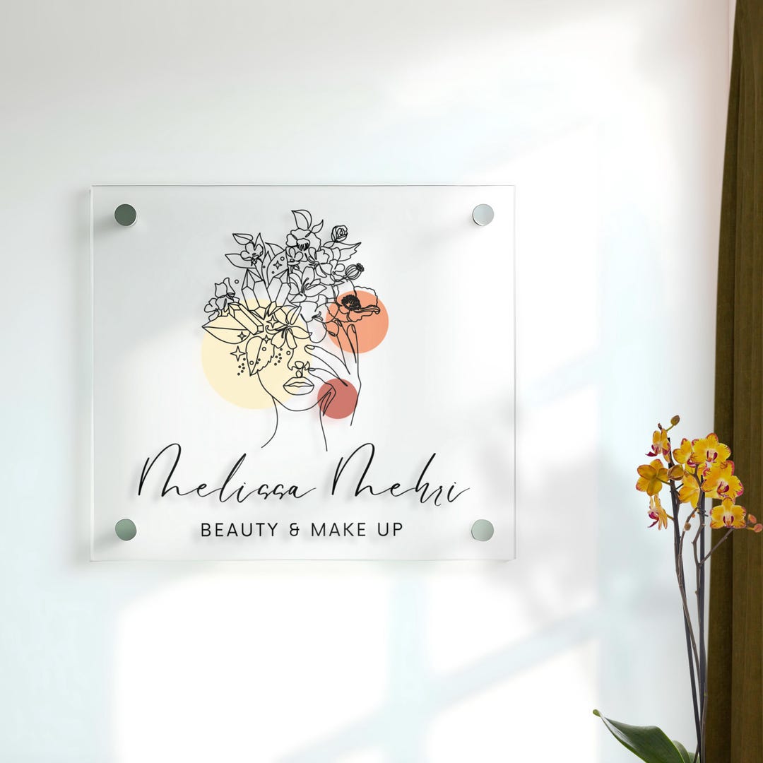 Custom Printed Acrylic Sign, Acrylic Business Logo Sign, Custom Office ...