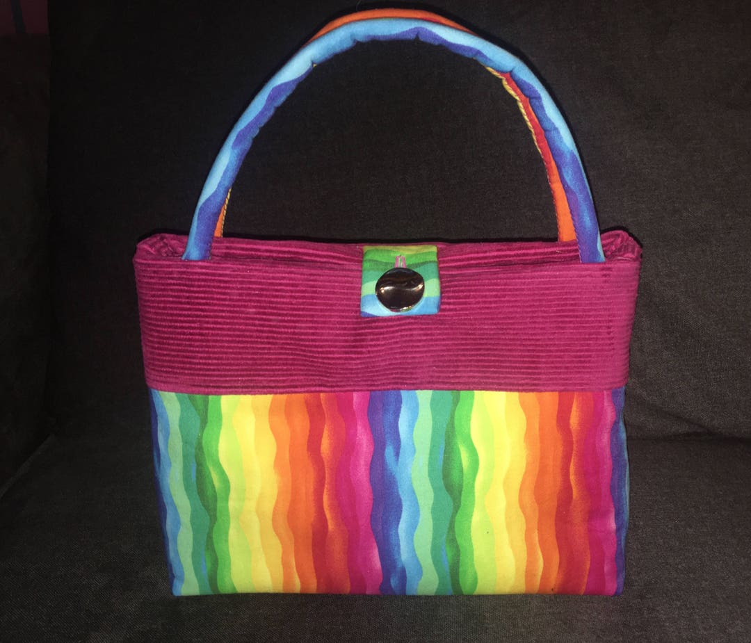 Rock the Rainbow Corduroy and Cotton Pride Handbag Custom Handcrafted ...