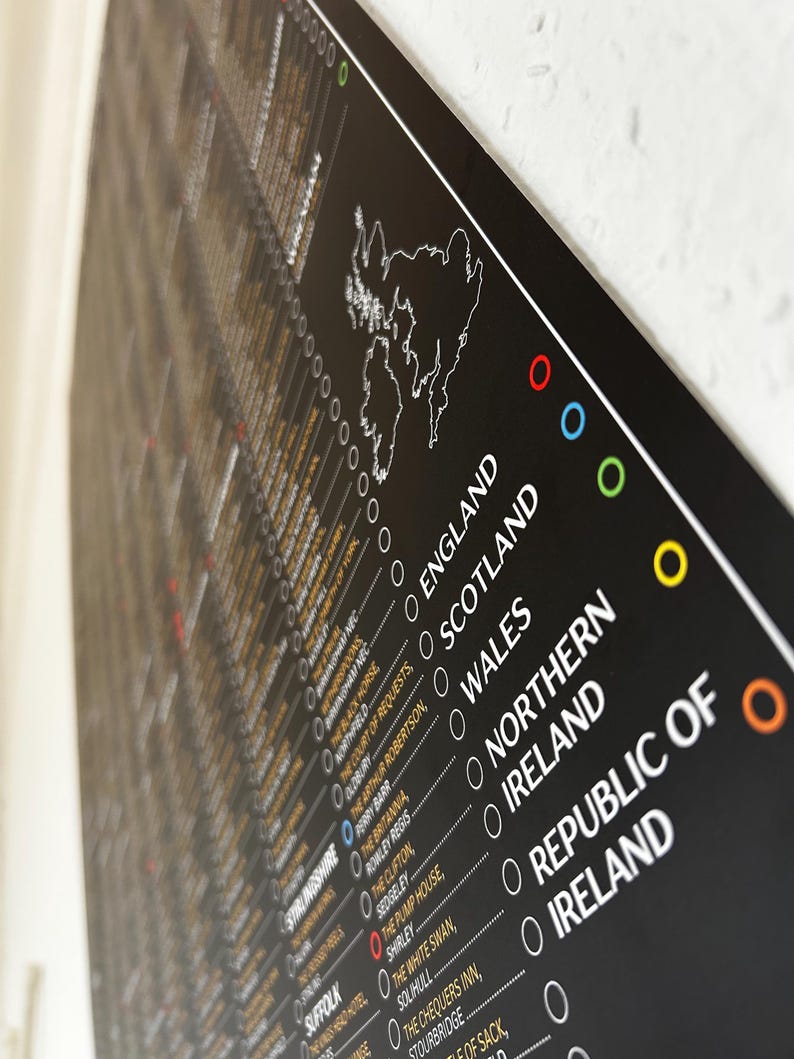 WETHERSPOONS CHECKLIST Poster + Attachments | England Ireland Scotland ...