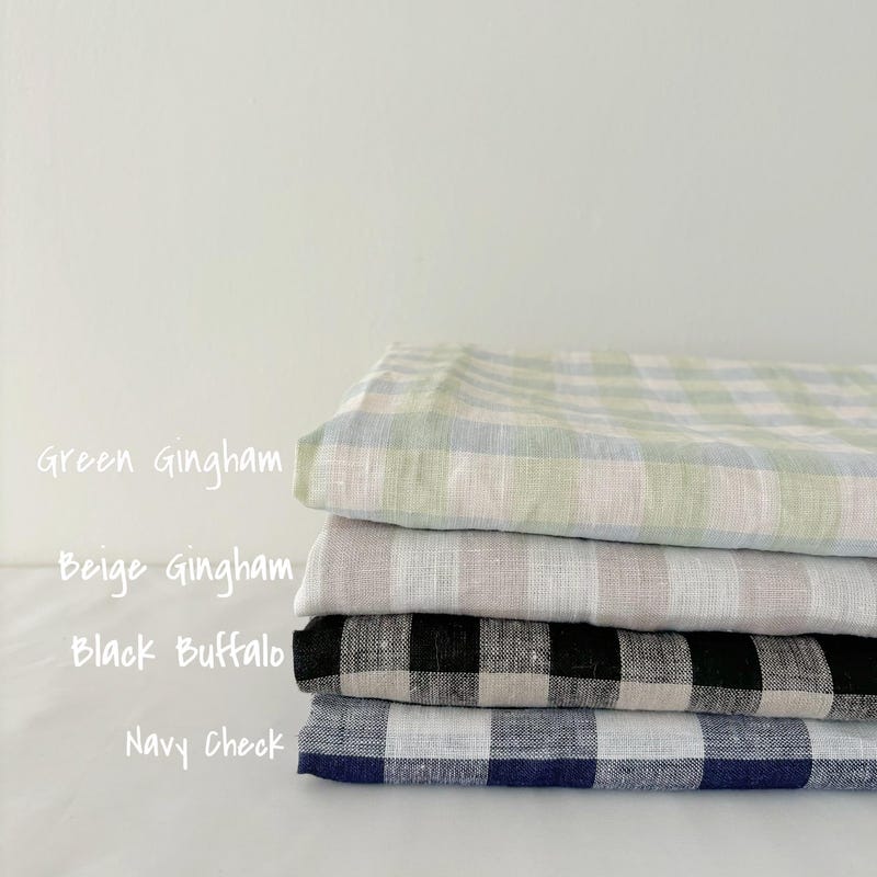 Checked Linen Fabric - Etsy