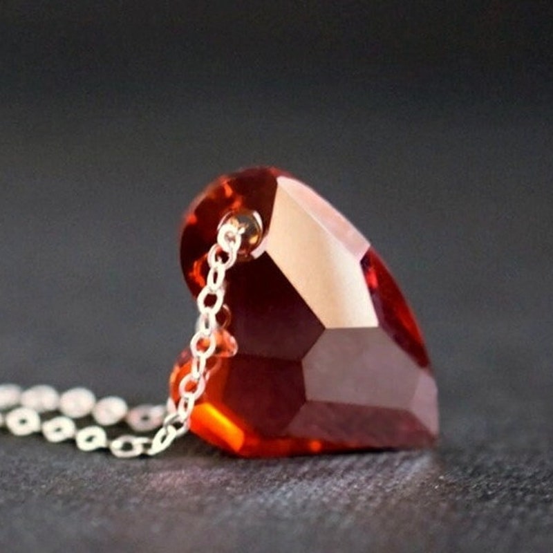 Red Crystal Heart - Etsy