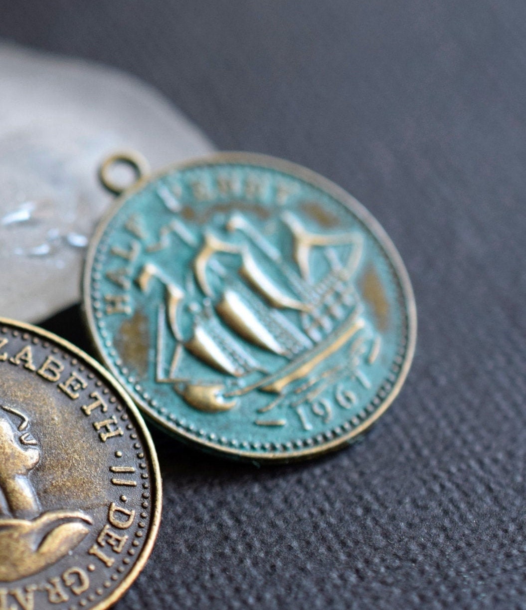 Nautical Sailing Ship Necklace Replica Coin Necklace | Etsy