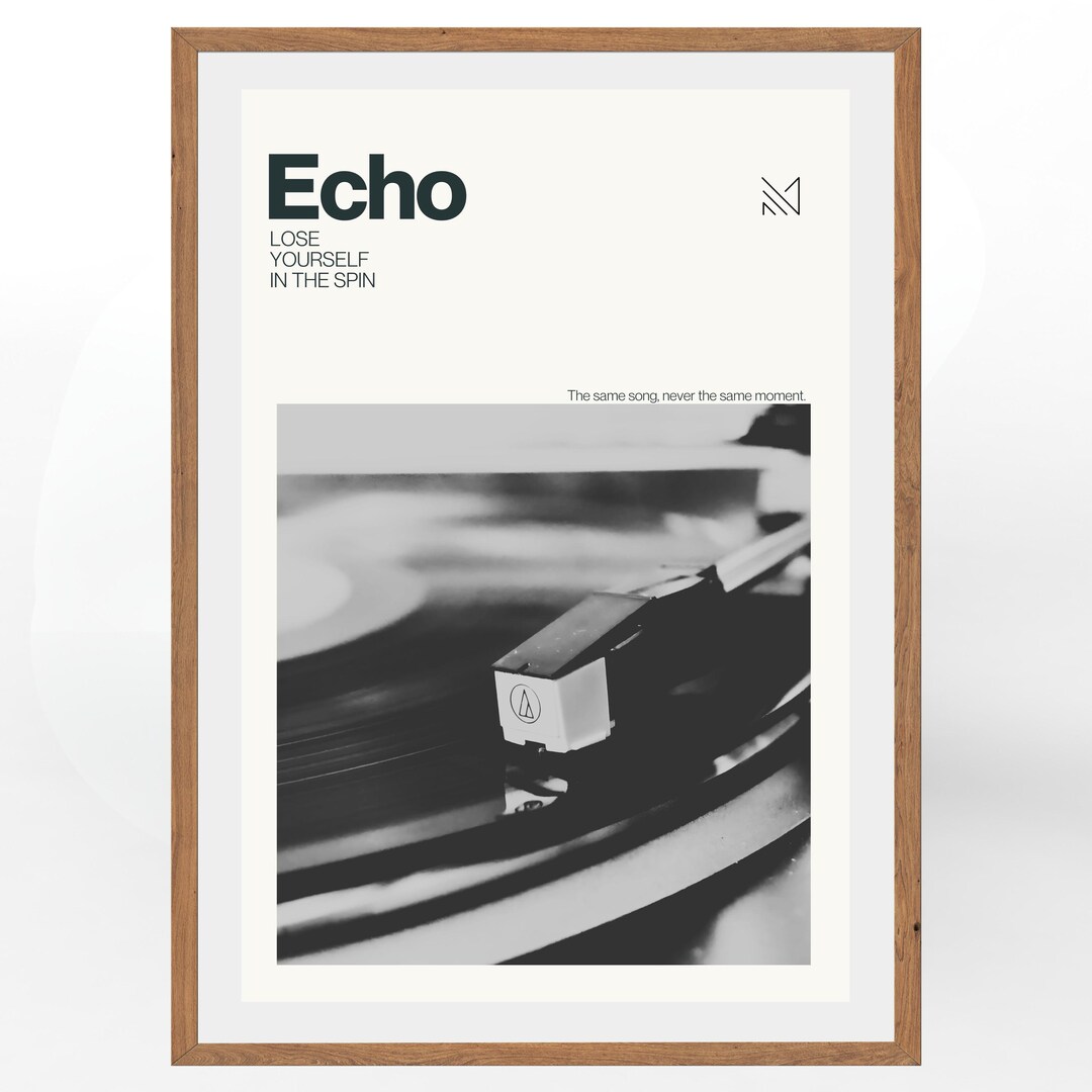 Echo-vinyl Record Art, Turntable Wall Decor, Black and White Music ...