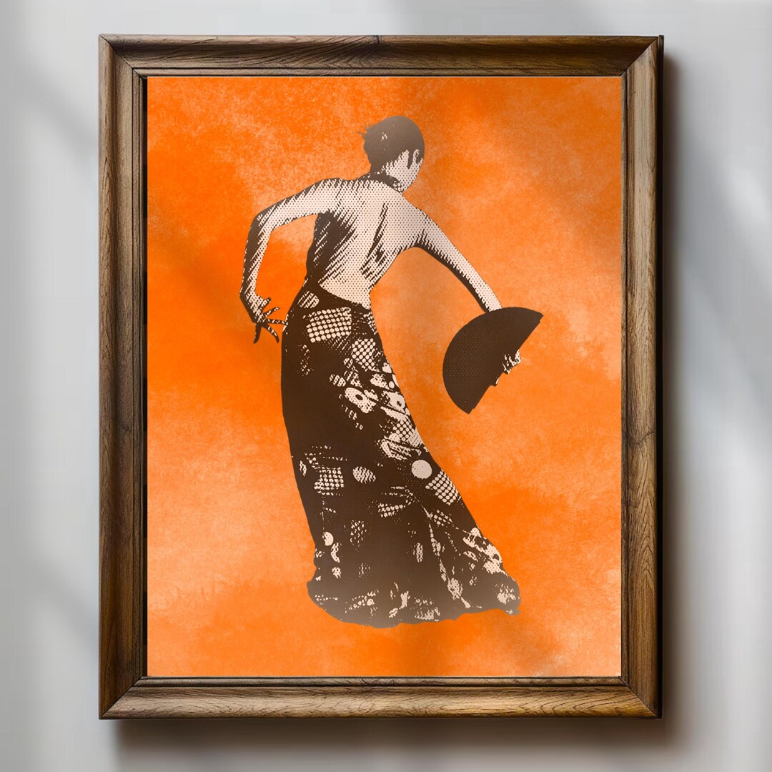 Flamenco Dancer Print - Spanish Dance Art - Vintage Halftone Poster ...