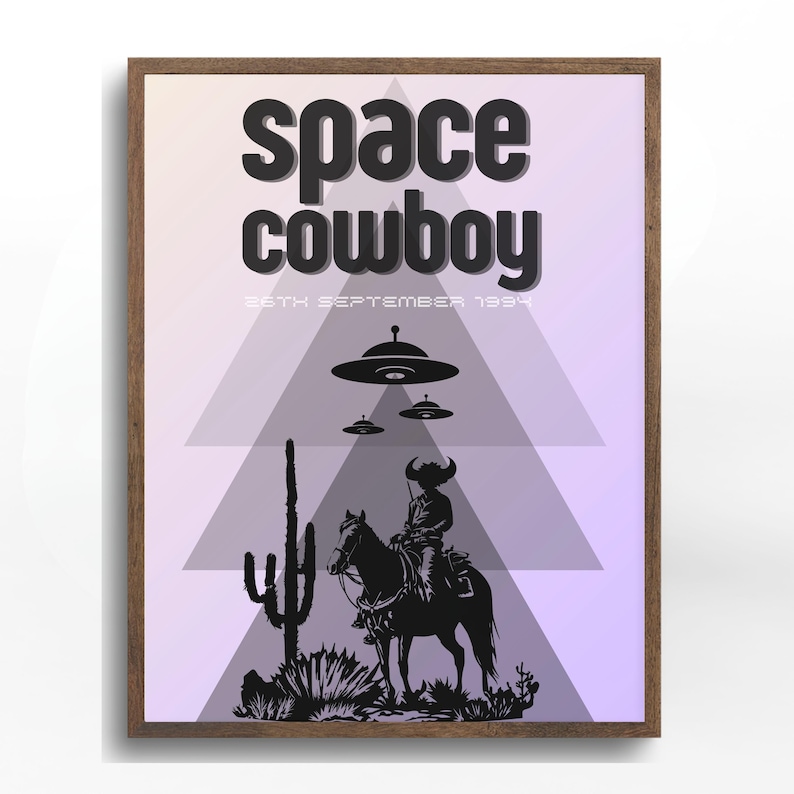 Space Cowboy Poster – 90s Music Art Print, Jamiroquai Inspired Wall Art ...
