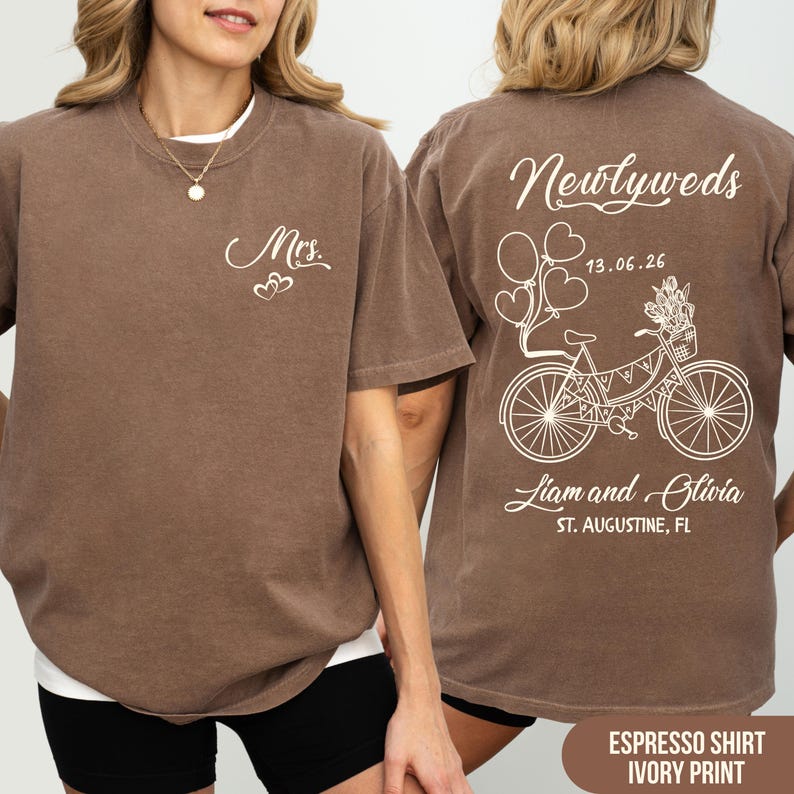 Custom Just Married Shirt, Wife Husband Matching Shirts Comfort Colors ...