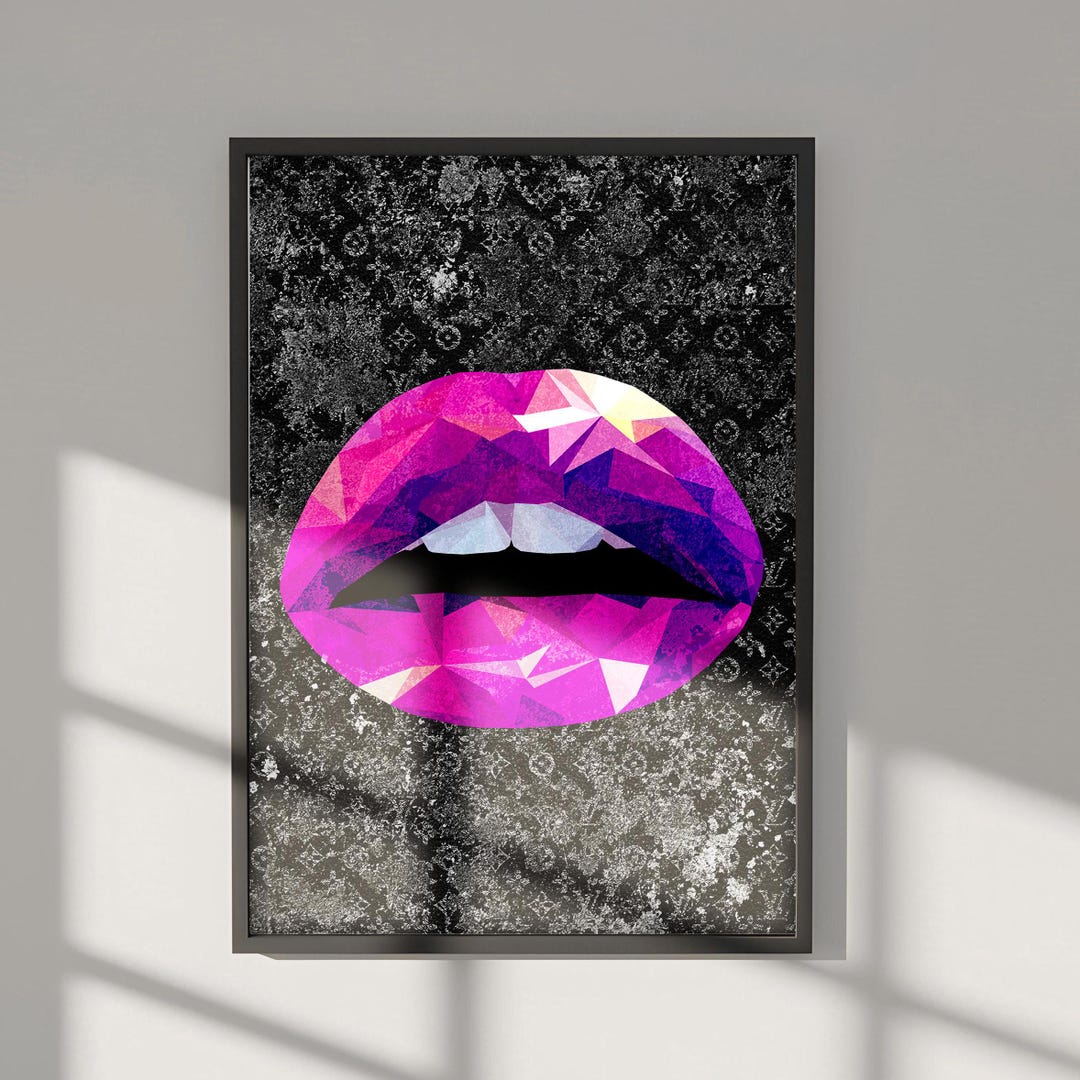 Diamond Lips - Graffiti Wall Art - Home Decor Art -beautiful Lips Art ...
