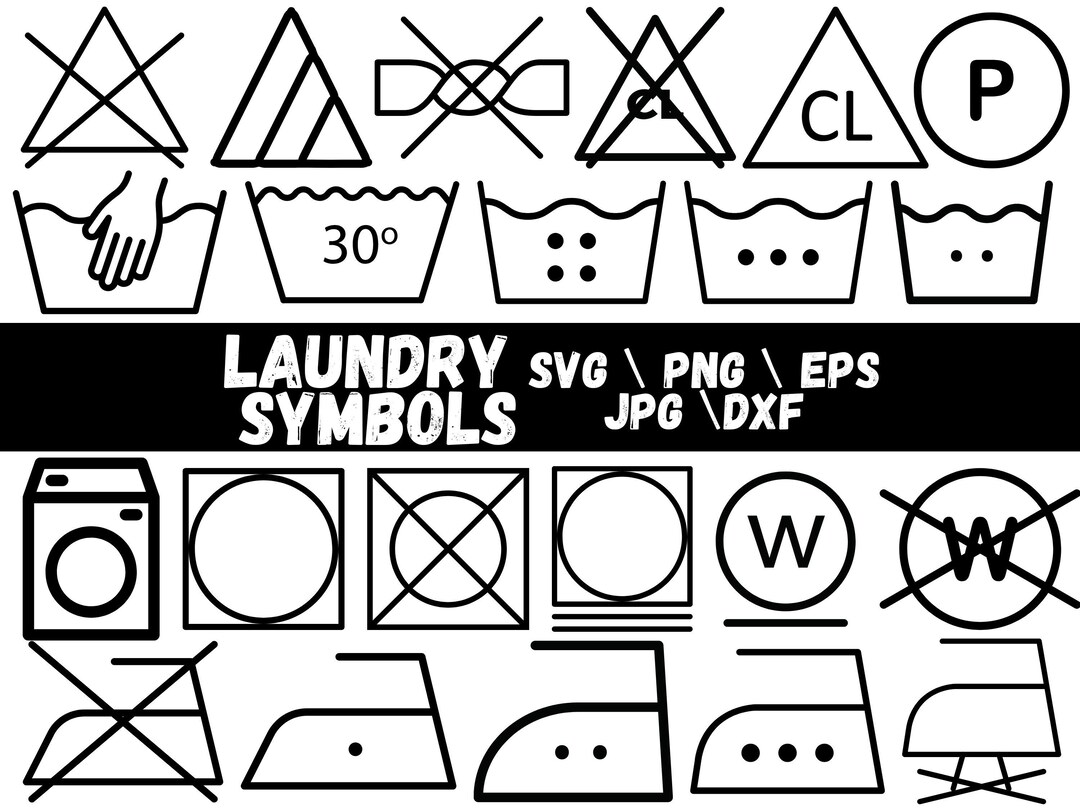 Laundry Symbols Svg Bundle, Laundry Svg, Laundry Sign Svg, Laundry ...