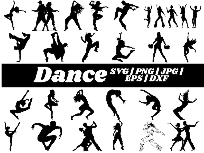 Dance Silhouette SVG Bundle: Dancer Clipart (digital Download) - Etsy