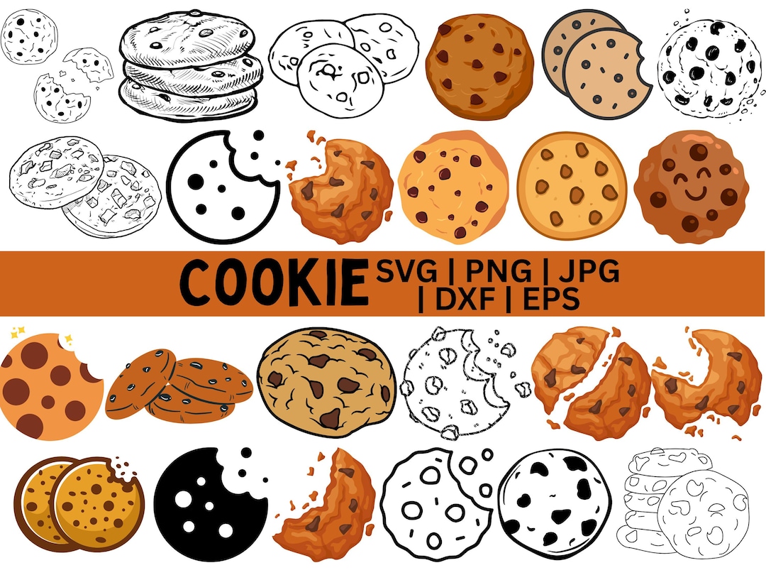 Chocolate Chip Cookie SVG Files | Choc Chip Cookies SVG Cut Files ...