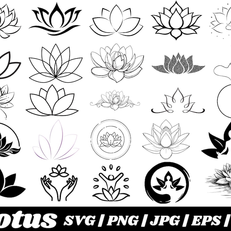 Lotus Vector Png - Etsy