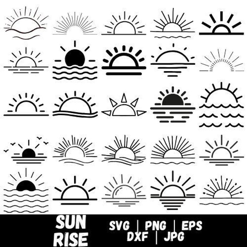 Sunrise and Sunset Vector Clipart, Sun SVG Bundle (digital Download) - Etsy