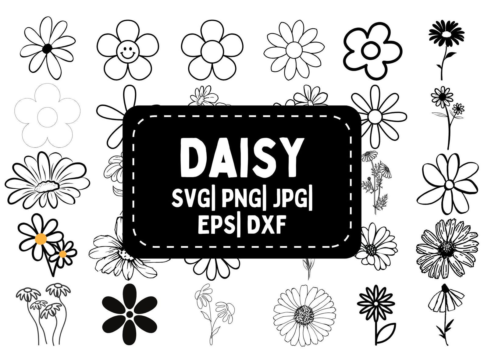 Daisy Svg, Daisy Svg Bundle, Daisy Flower Svg, Daisy Silhouette, Daisy ...