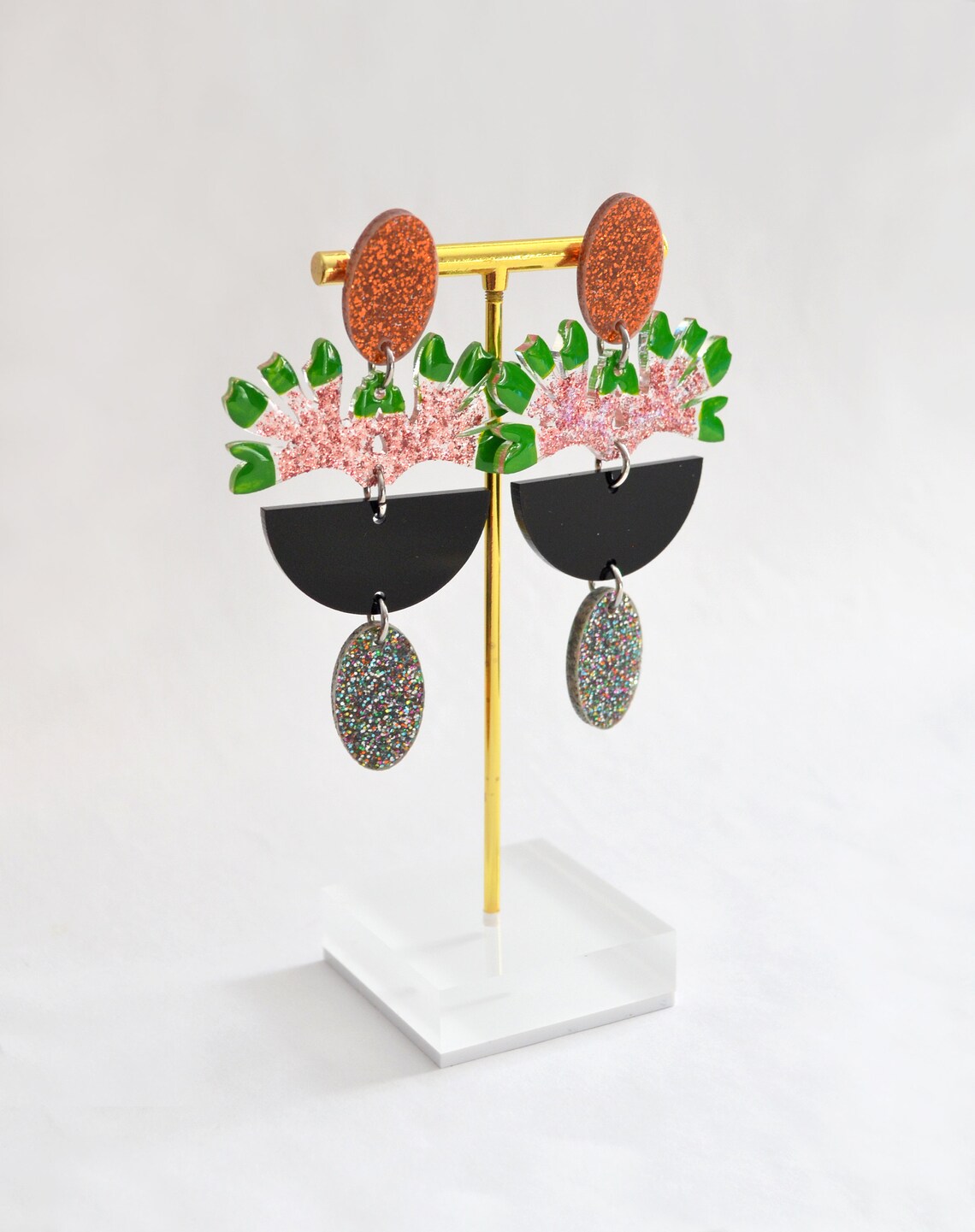 Resin Flower Earring Acrylic Earring Statement Earring - Etsy